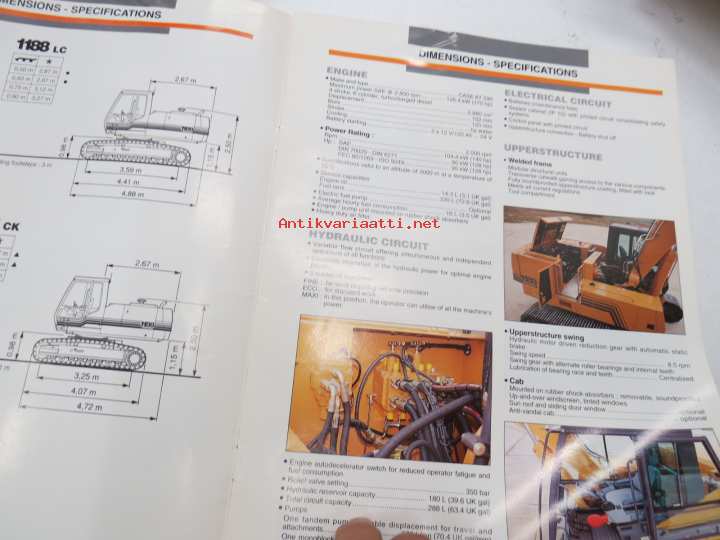 Case Poclain 1188 kaivinkone -myyntiesite / excavator sales brochure ...
