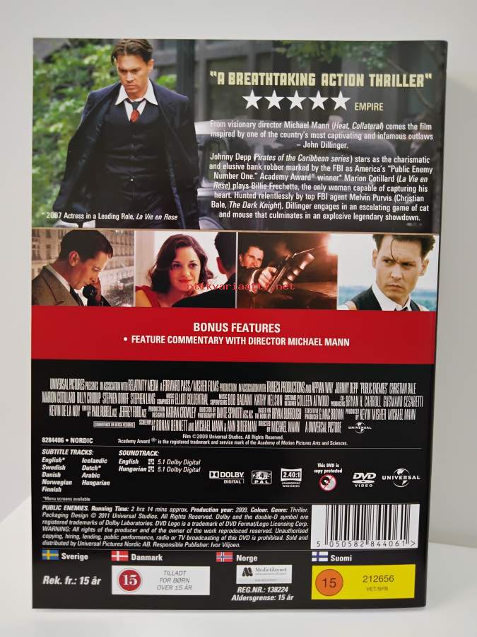 Dvd Public Enemies Kunto Erinomainen